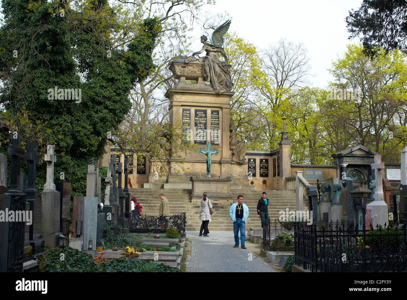 Vysehrad, Slavin, National cemetery, Prague, Czech Republic Stock Photo ...