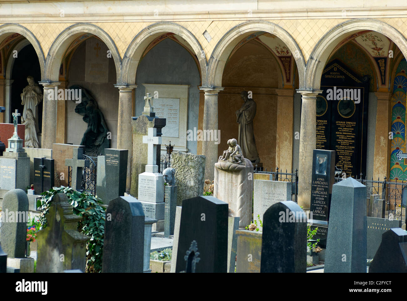 Vysehrad, Slavin, National cemetery, Prague, Czech Republic Stock Photo ...
