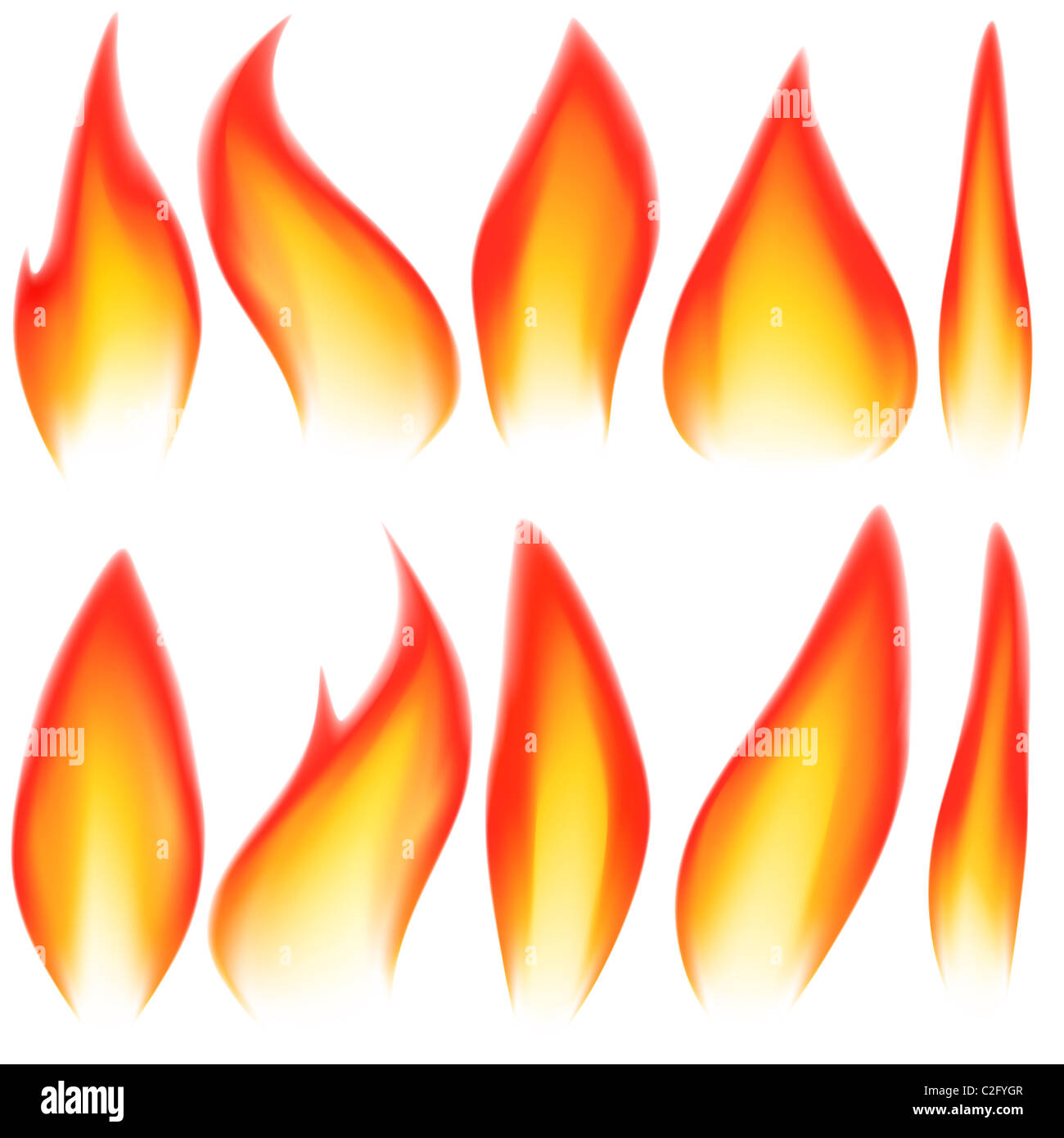 Collection of illustrated flame design elements Stock Photo - Alamy