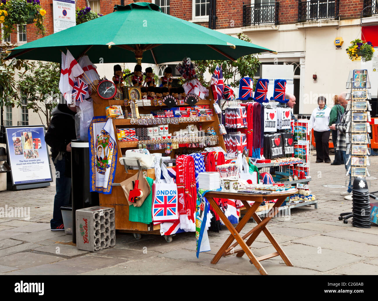 Display of souvenirs,memorabilia and gifts of England and London on a ...