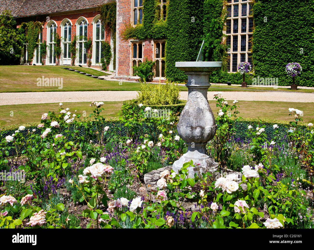 Front courtyard and entrance of an English country manor in Berkshire ...