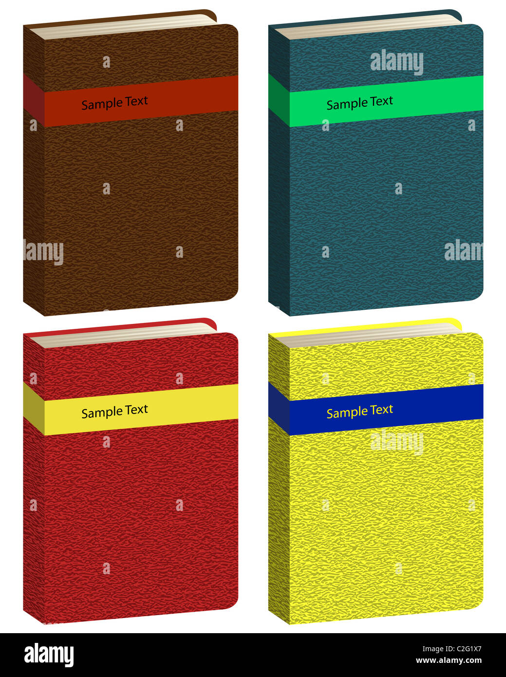 Set of different colors vector book icons Stock Photo - Alamy