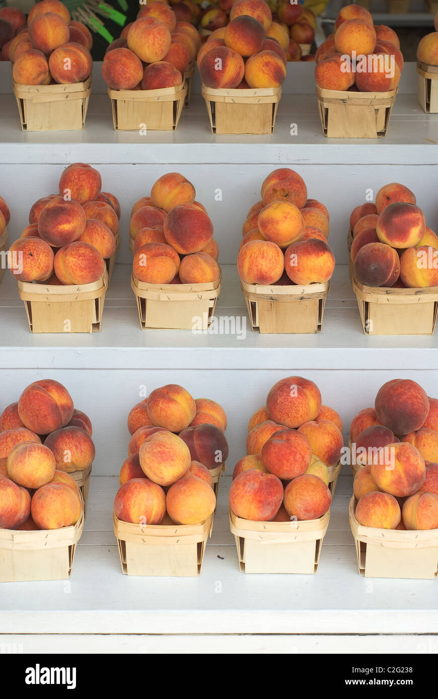 Fresh Peaches at a Country Market Stock Photo - Alamy