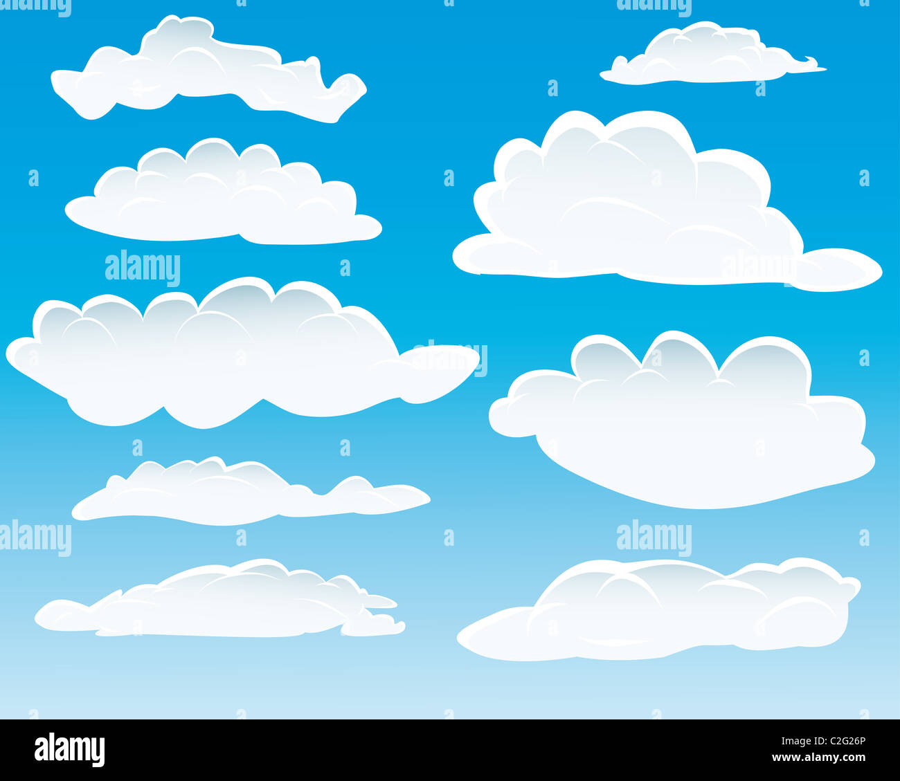 Set of different shape of clouds for design usage Stock Photo - Alamy