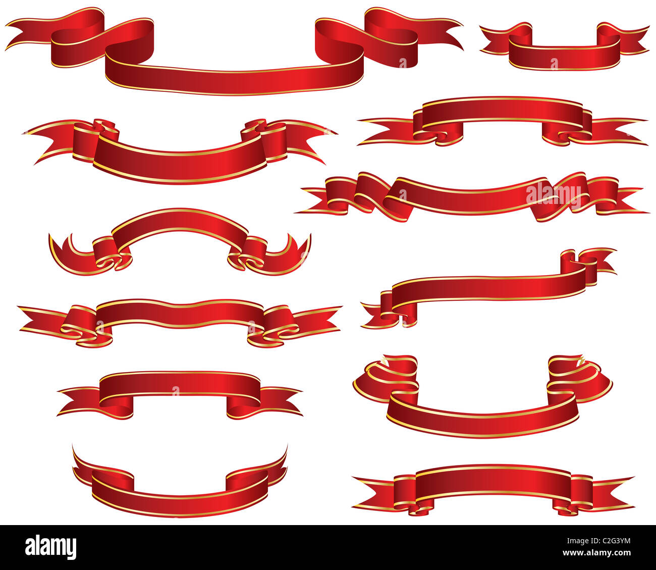 Set of different vector ribbons on white background Stock Photo - Alamy