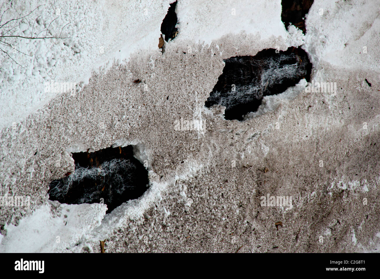 Snow layer on the mountain river in Manali, India Stock Photo - Alamy