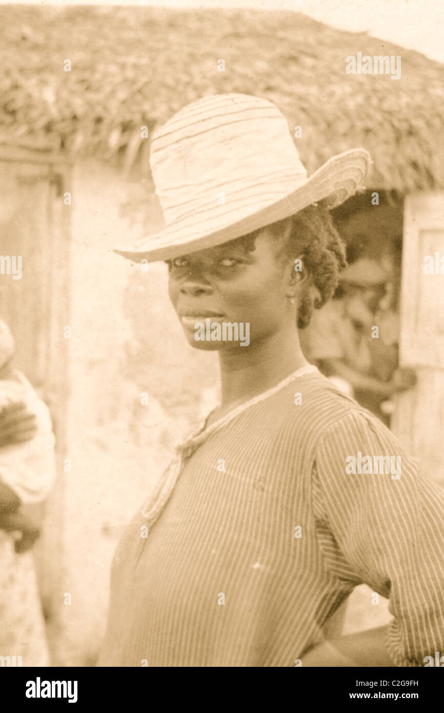 Woman, half-length portrait, Old Bight, Cat Island, Bahamas Stock Photo ...