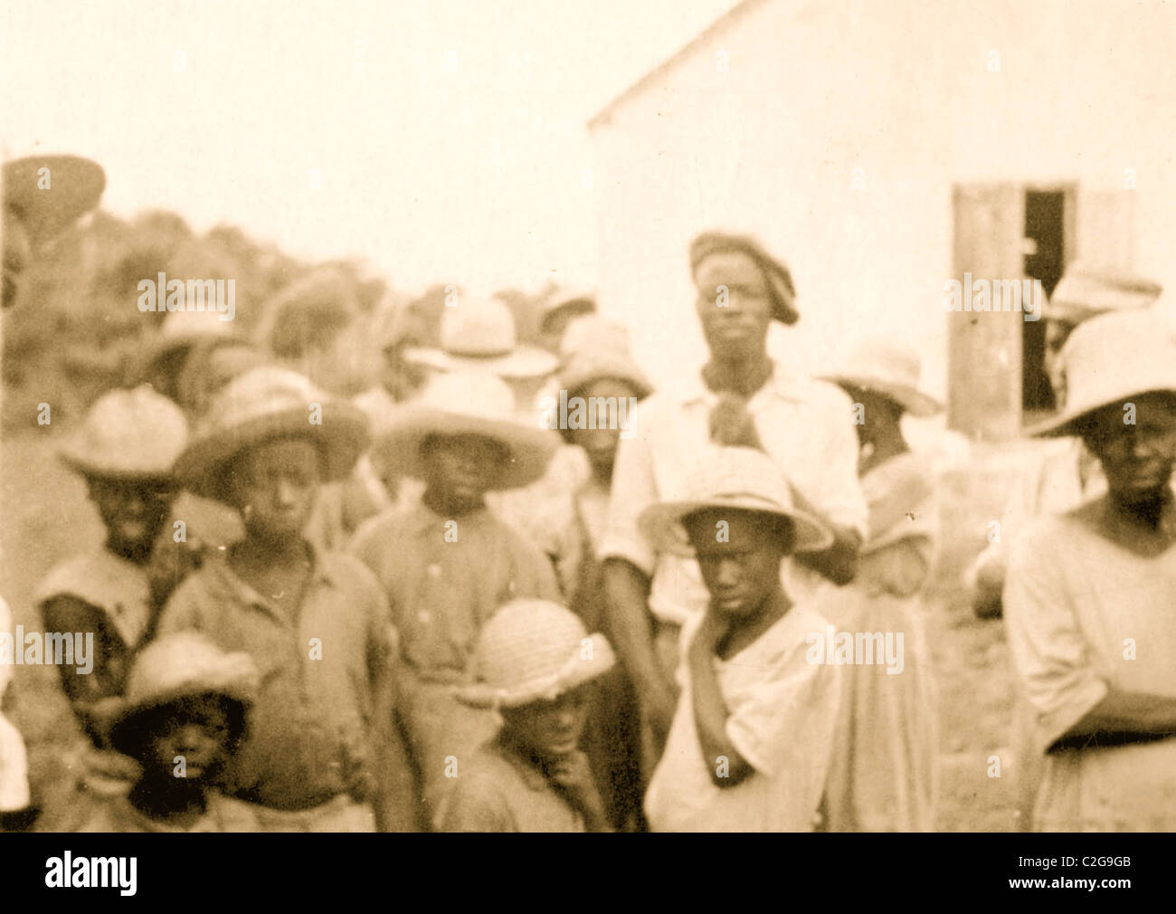 Cleveland Simmons (tallest), and others, Old Bight, Cat Island, Bahamas ...