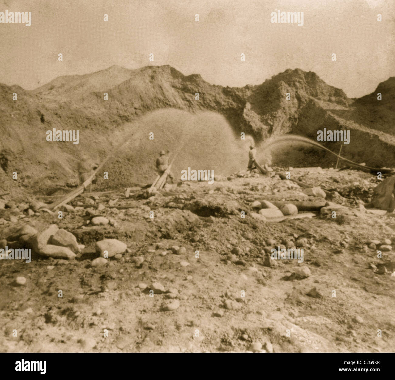 Hydraulic Mining, from the rear of the Pipes, Nebraska Claim, French ...