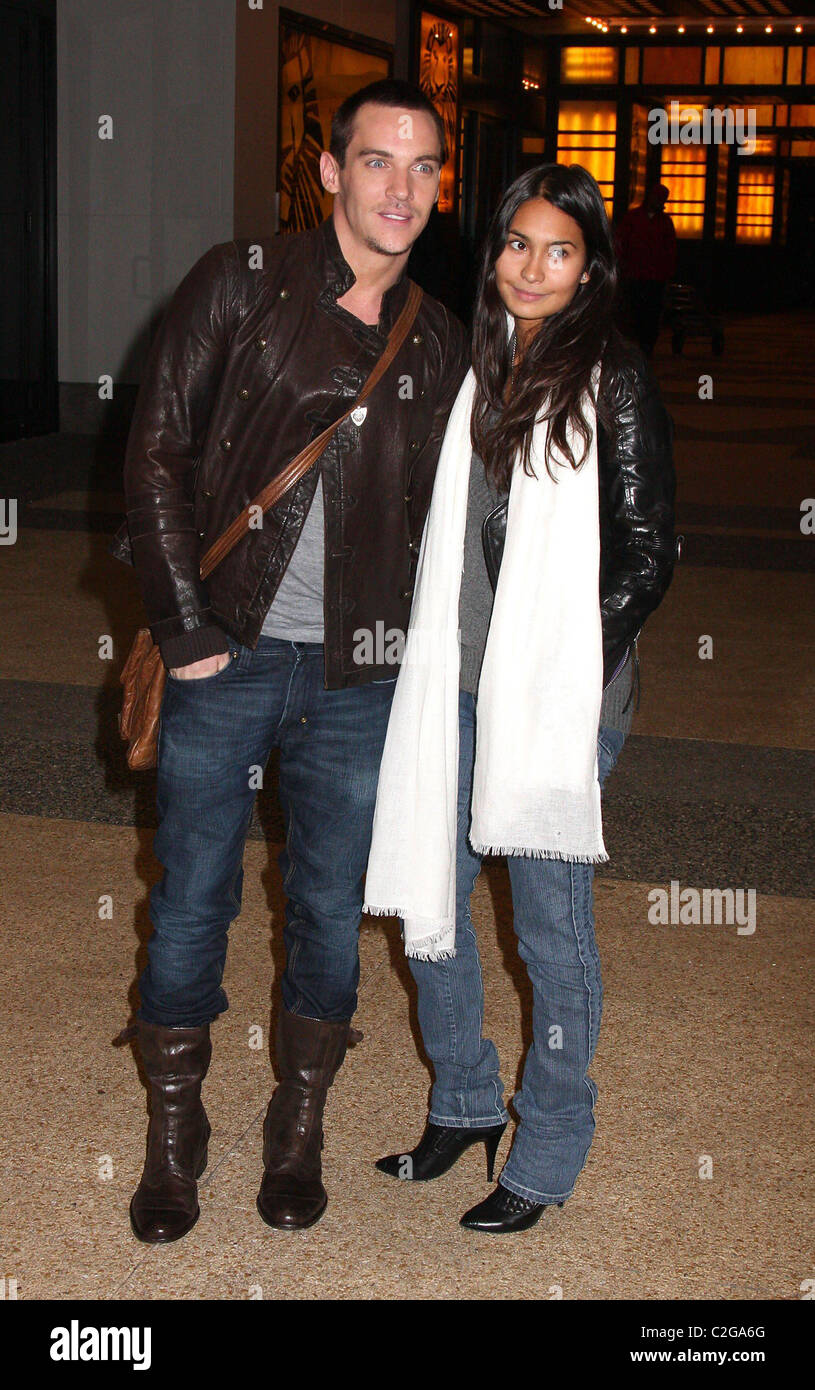 Jonathan Rhys Meyers and girlfriend Reena Hammer outside MTV TRL ...