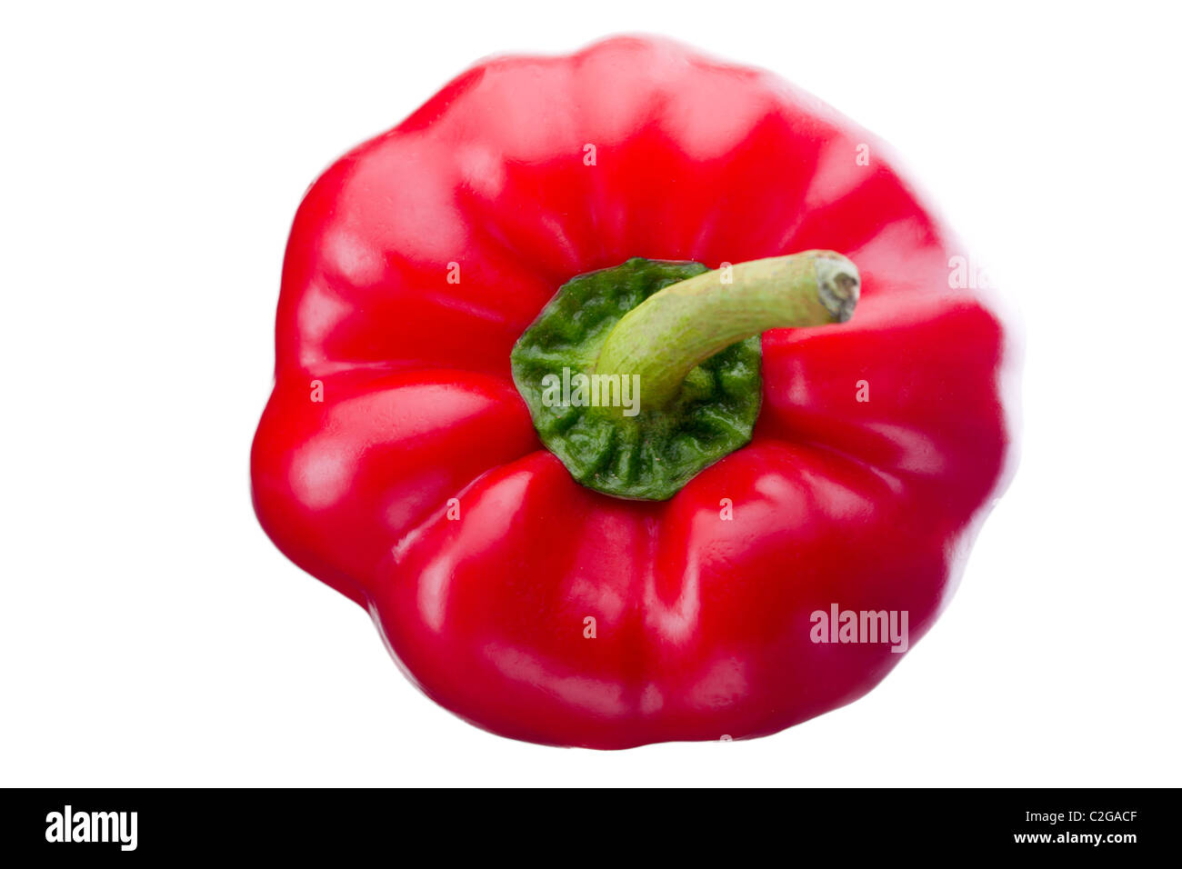 Isolated sweet red bell pepper (Capsicum annuum) on white background ...