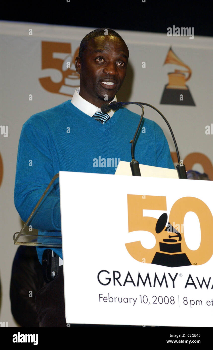 Akon Announcement of nominations for the 50th Annual Grammy Awards at ...