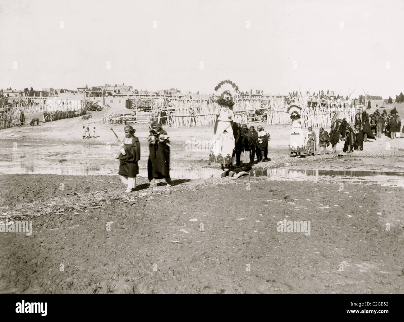 The Shalaco dancers crossing to south side of the river to dance on the ...