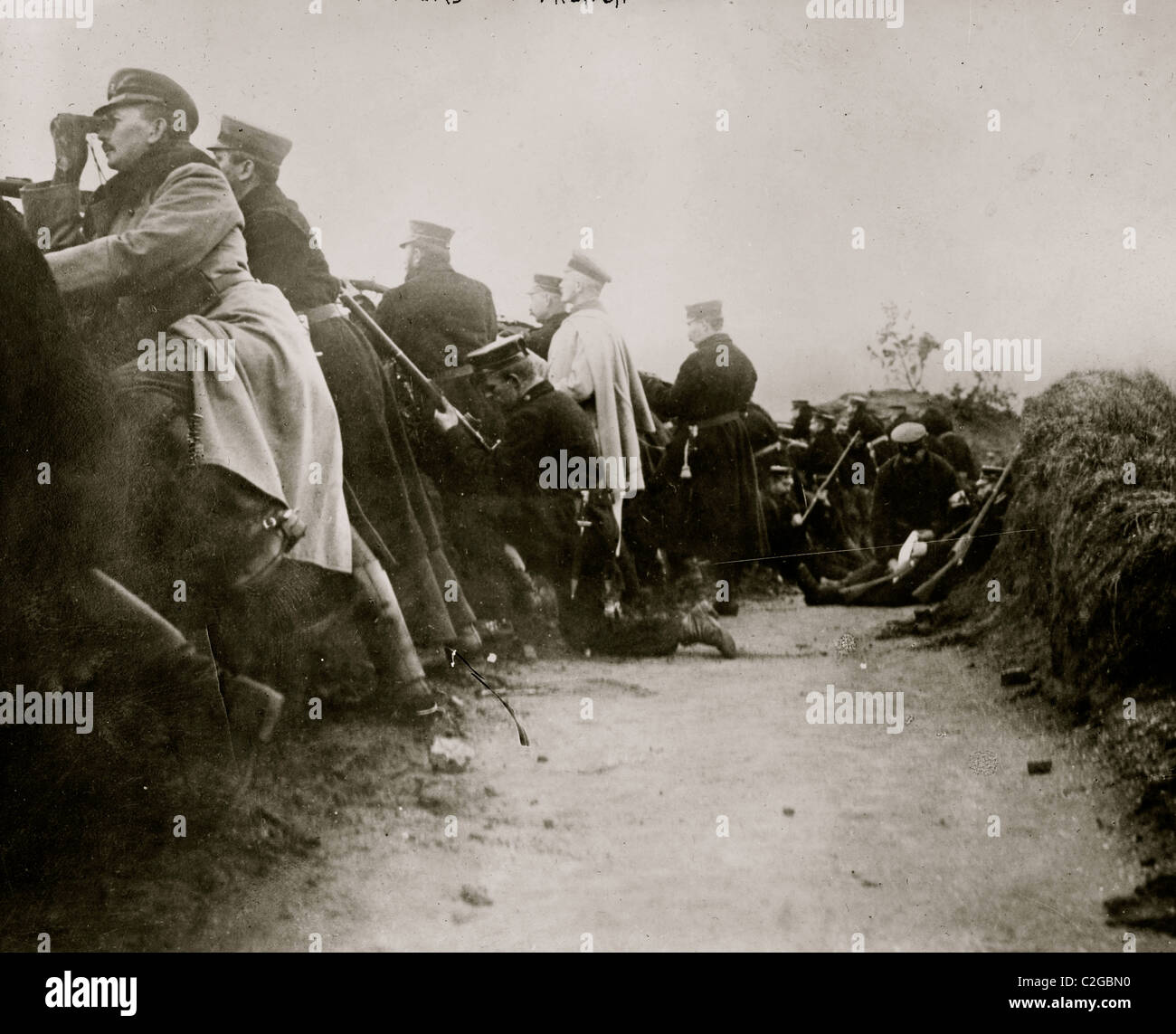 German officers in trench Stock Photo - Alamy