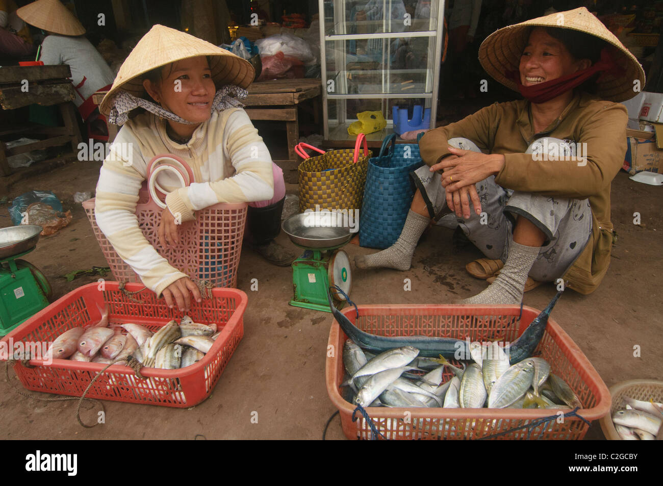fish for sale in the market on Phu Quoc Island in Vietnam Stock Photo ...