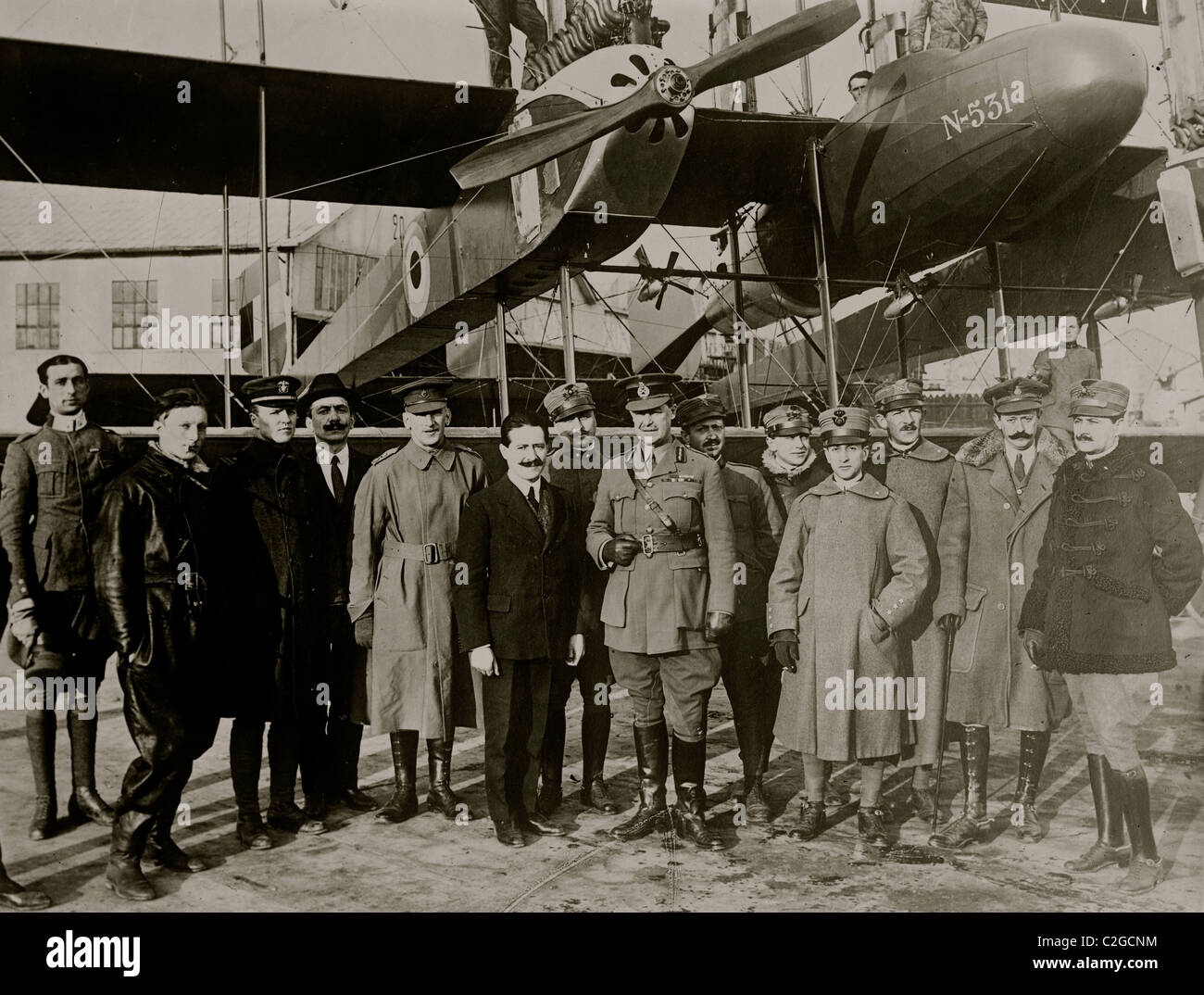 Caproni & his plane Stock Photo - Alamy