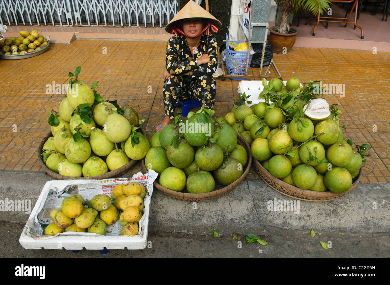 pomelo fruit in the market on Phu Quoc Island in Vietnam Stock Photo ...