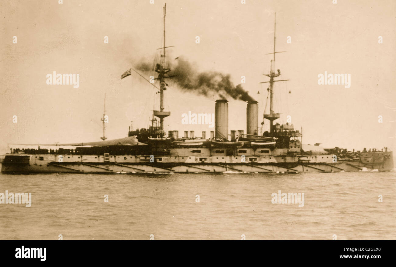Battleship LONDON (sister ship of BULWARK Stock Photo - Alamy