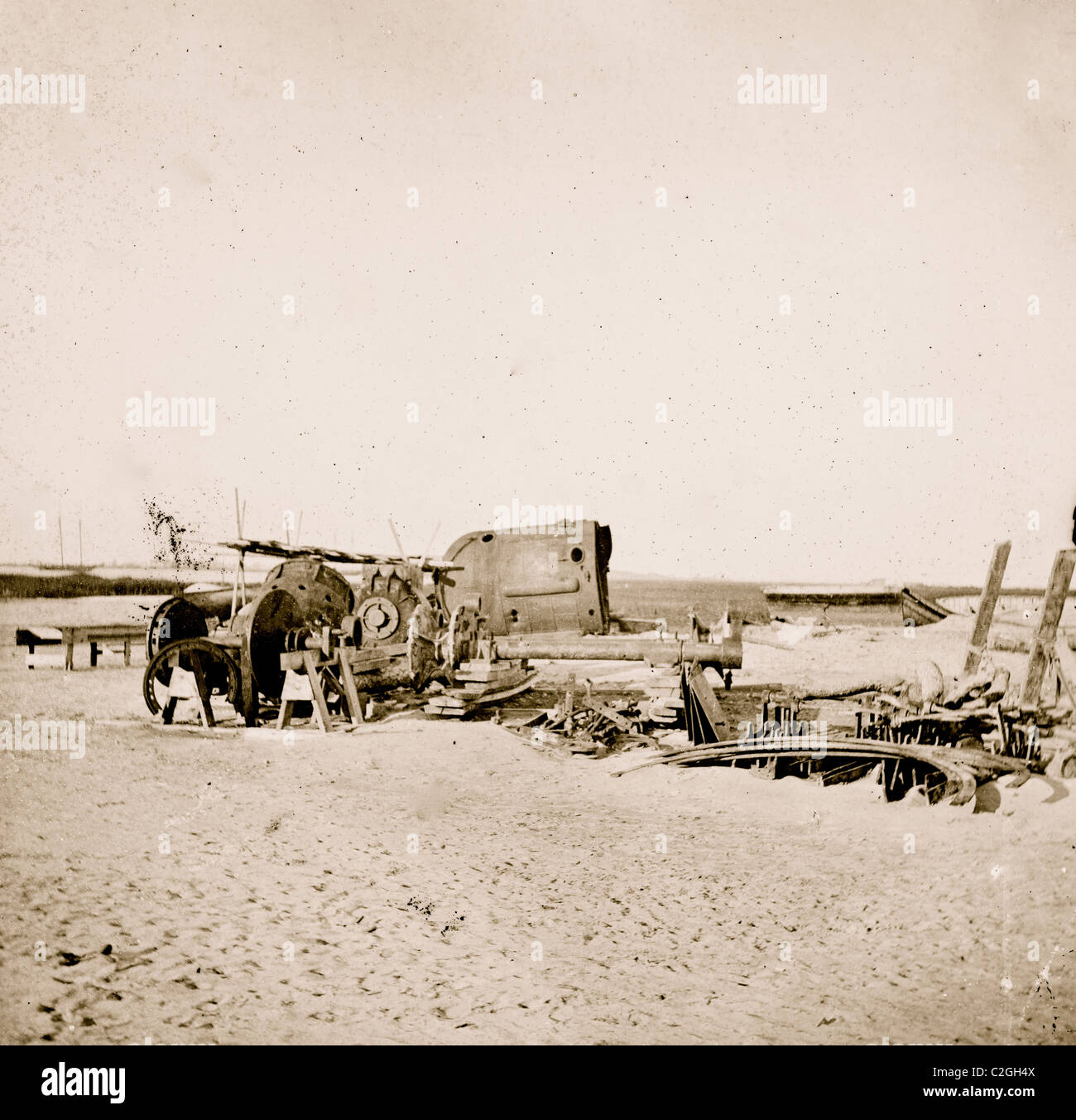 Beached remains of the British-built blockade runner Ruby Stock Photo ...