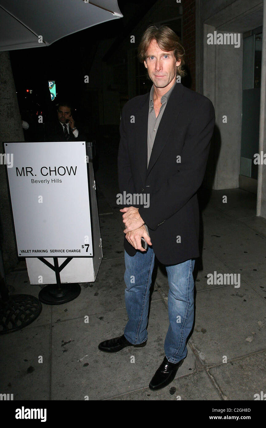 Michael Bay outside Mr Chow restaurant in Beverly Hills Los Angeles ...