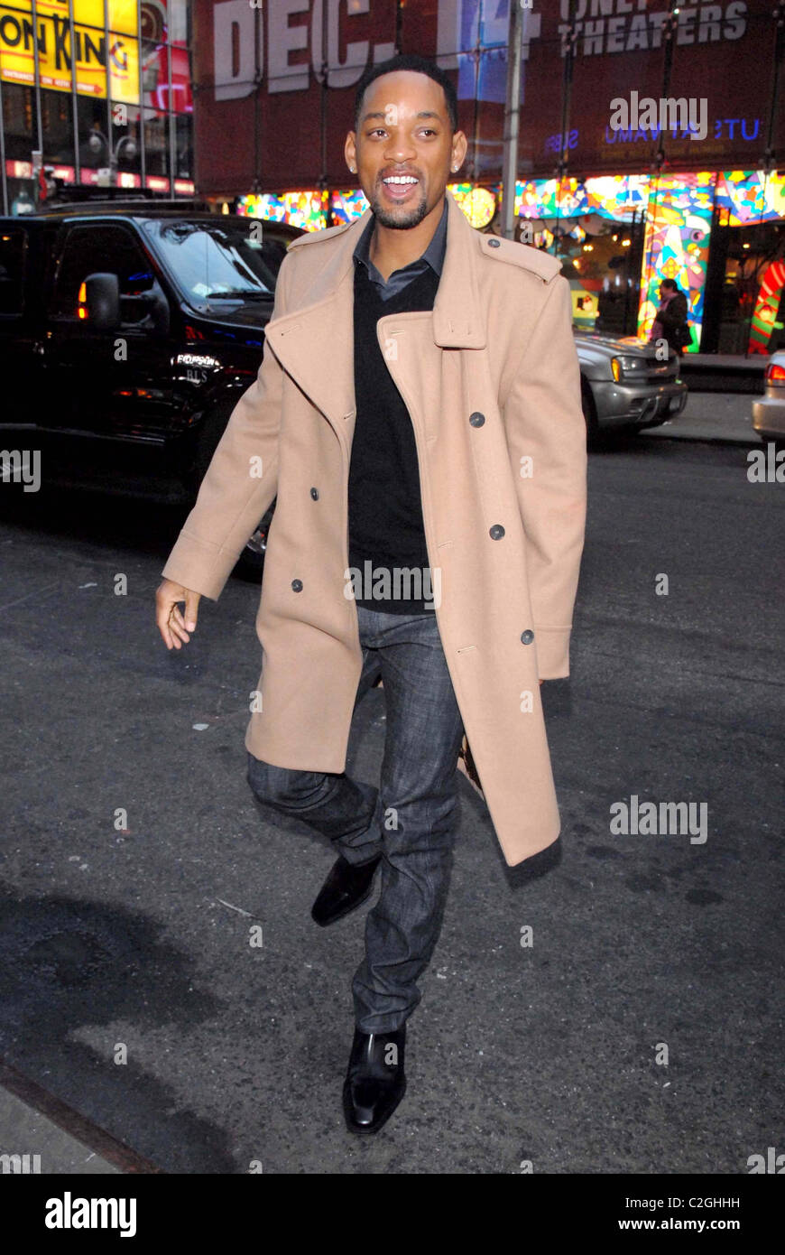 Will Smith arrives at ABC Studios in a coat he would later donate to ...