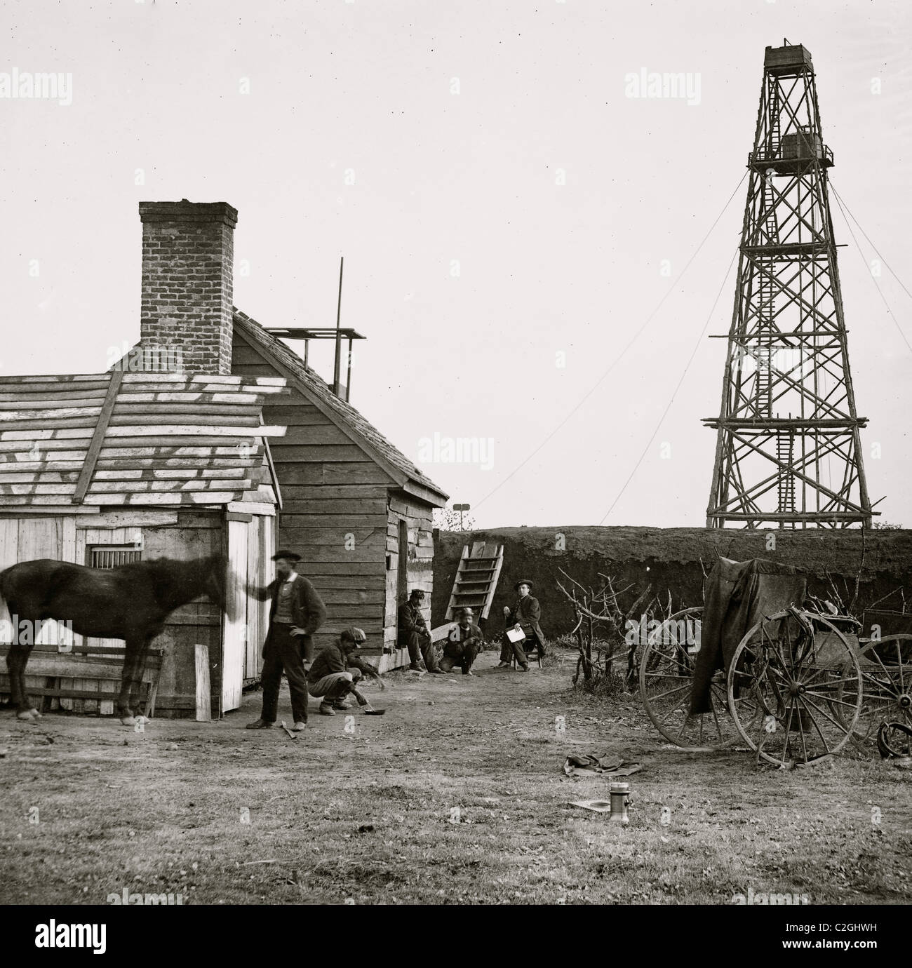 Bermuda Hundred, Virginia. Photographer at Butler's signal tower Stock ...