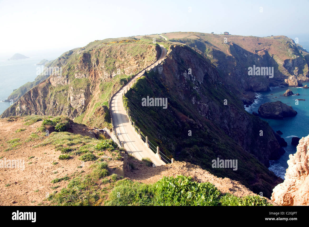 La Coupee Sark Channel Islands Stock Photo - Alamy