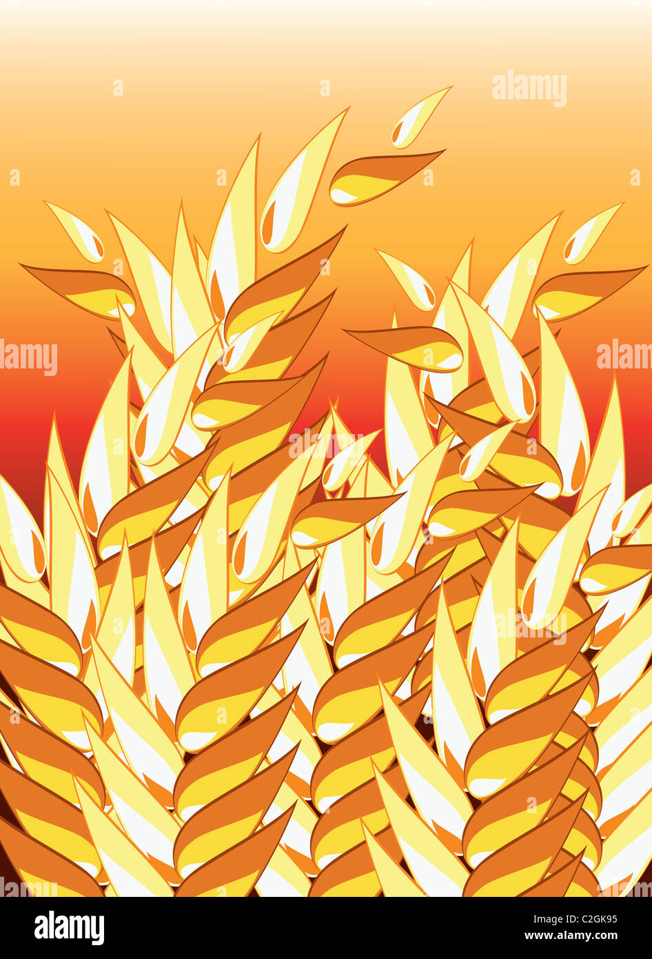 Golden wheat abstract with red background Stock Photo - Alamy