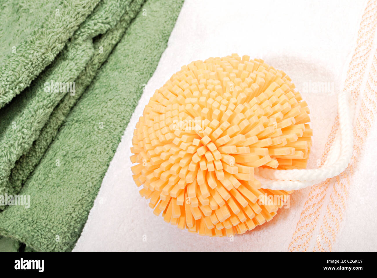 orange bath sponge. Nature relaxation Stock Photo - Alamy