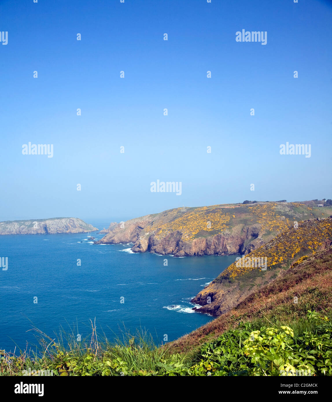Coastal scenery west coast island Sark Channel Islands Stock Photo - Alamy