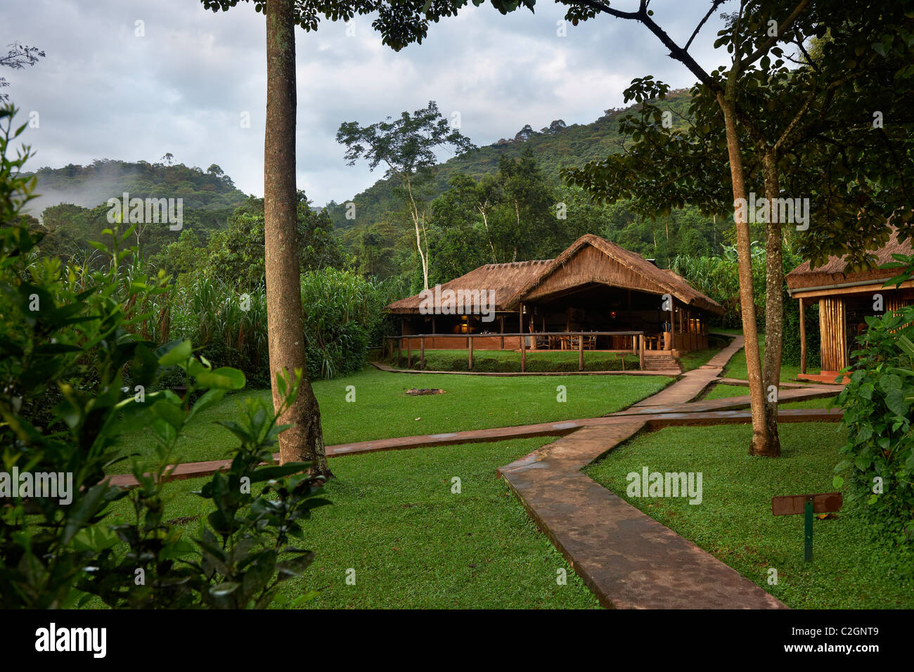 main building of Gorilla Forest Camp, Bwindi Impenetrable National Park ...