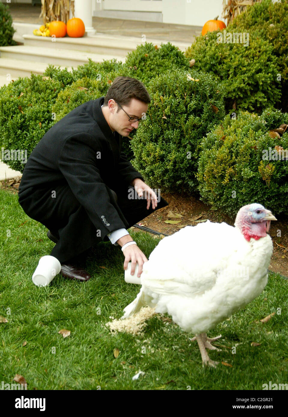 Nick Butterfield President George Bush Pardons National Thanksgiving Turkey A turkey named ' May ...