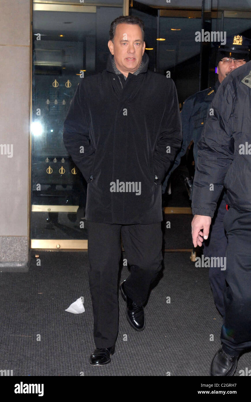 Tom Hanks departs Rockefeller Plaza after making an appearance on NBC's ...
