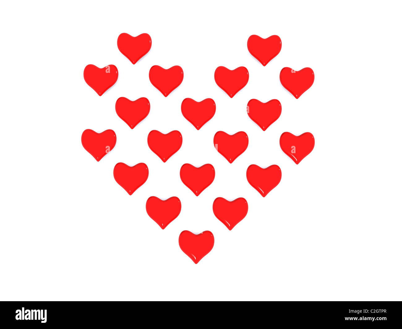 single red heart isolated on white. 3d Stock Photo - Alamy