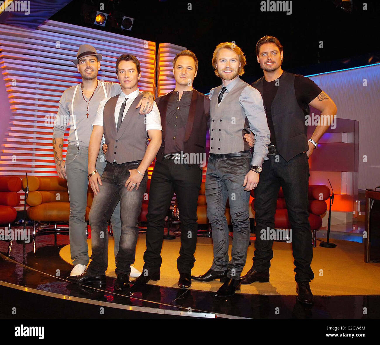 Shane Lynch, Stephen Gately, Mikey Graham, Ronan Keating and Keith ...