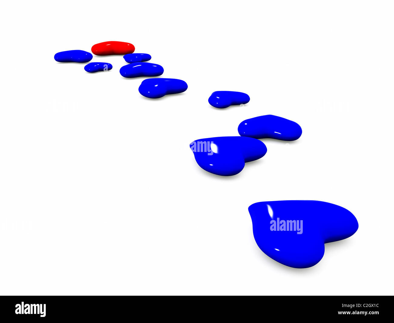 Red hearts row Cut Out Stock Images & Pictures - Alamy