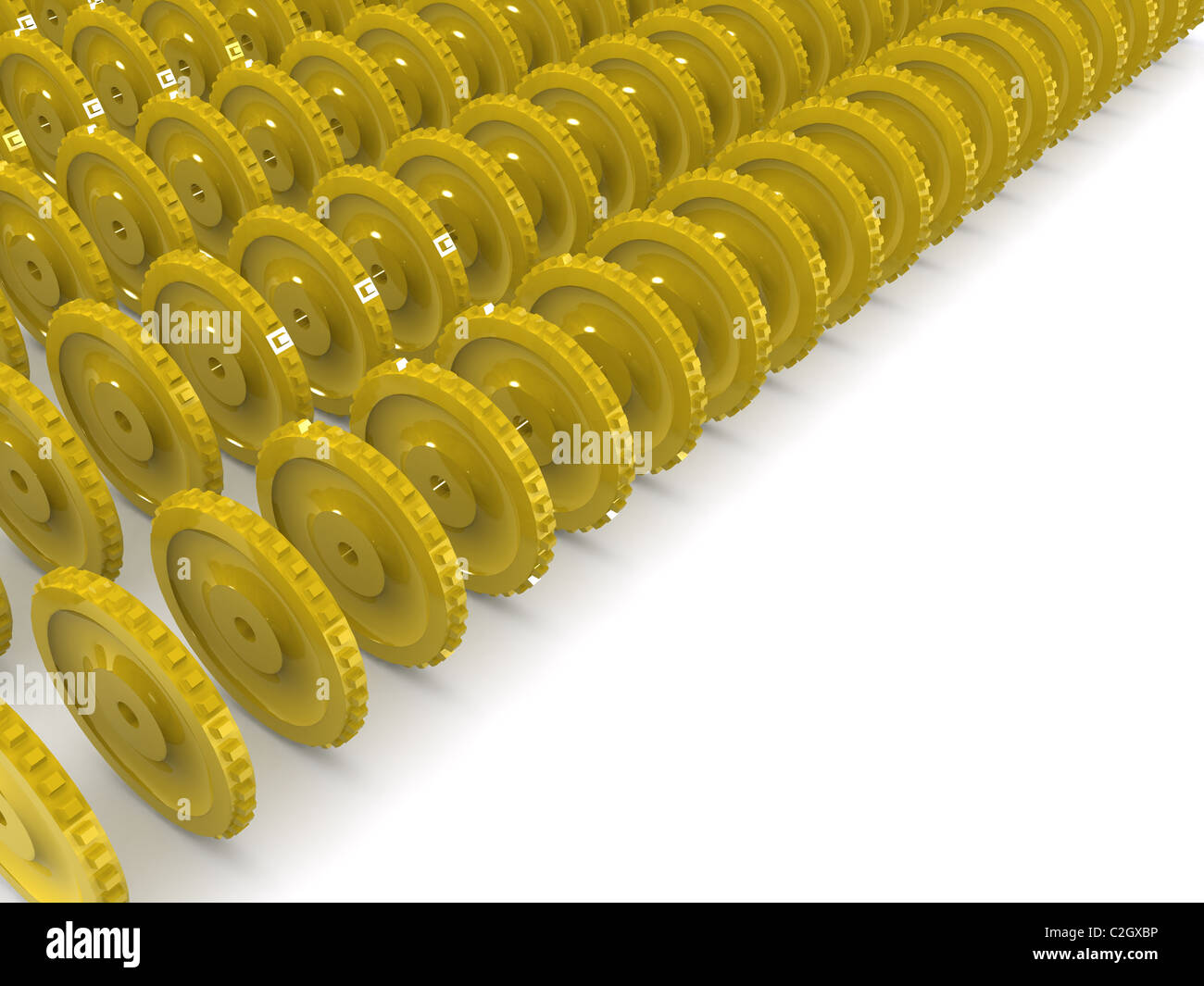 many yellow gears. 3d Stock Photo - Alamy
