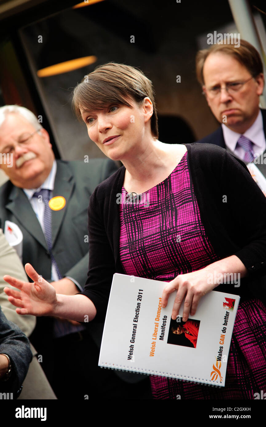 Kirsty Williams, leader of the Welsh Liberal Democrats launching their ...