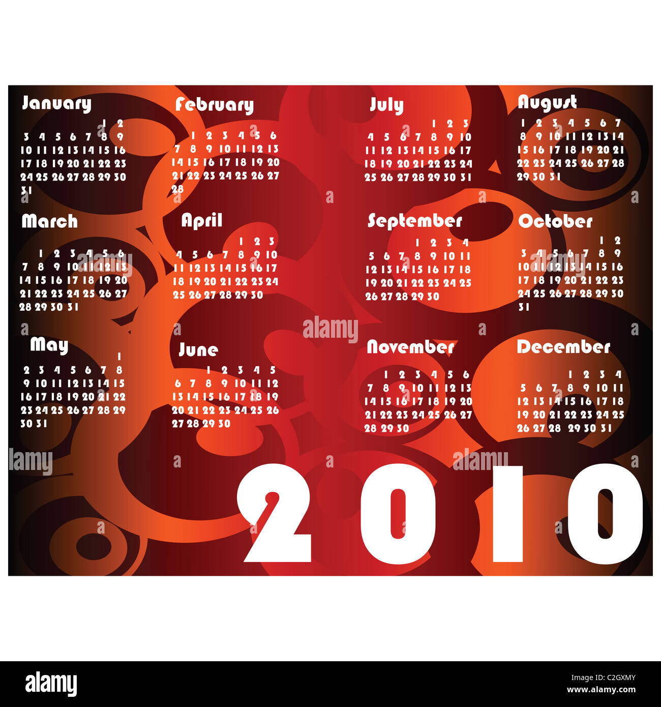 April 2010 calendar hi-res stock photography and images - Alamy