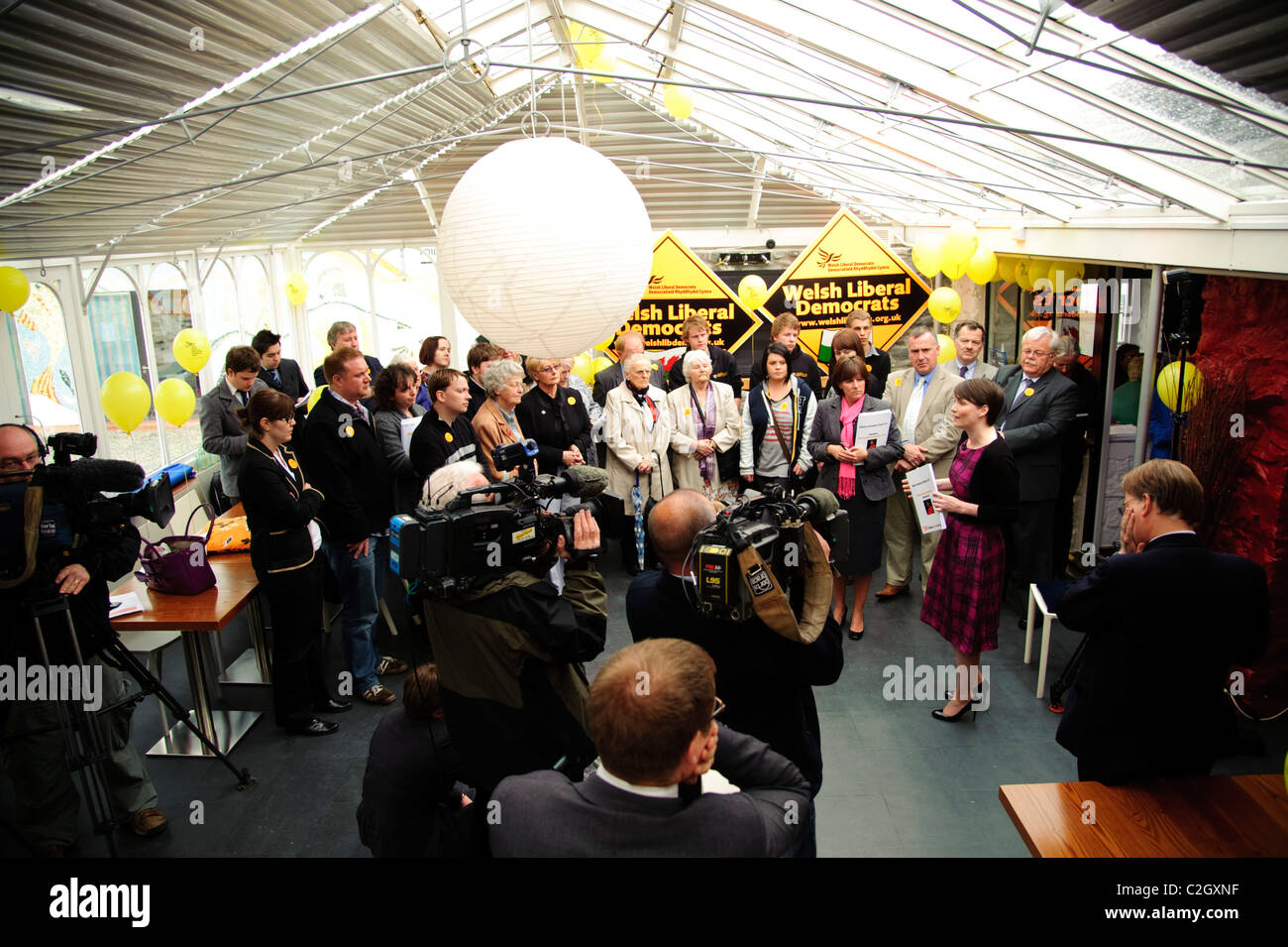 Kirsty Williams, leader of the Welsh Liberal Democrats launching their ...