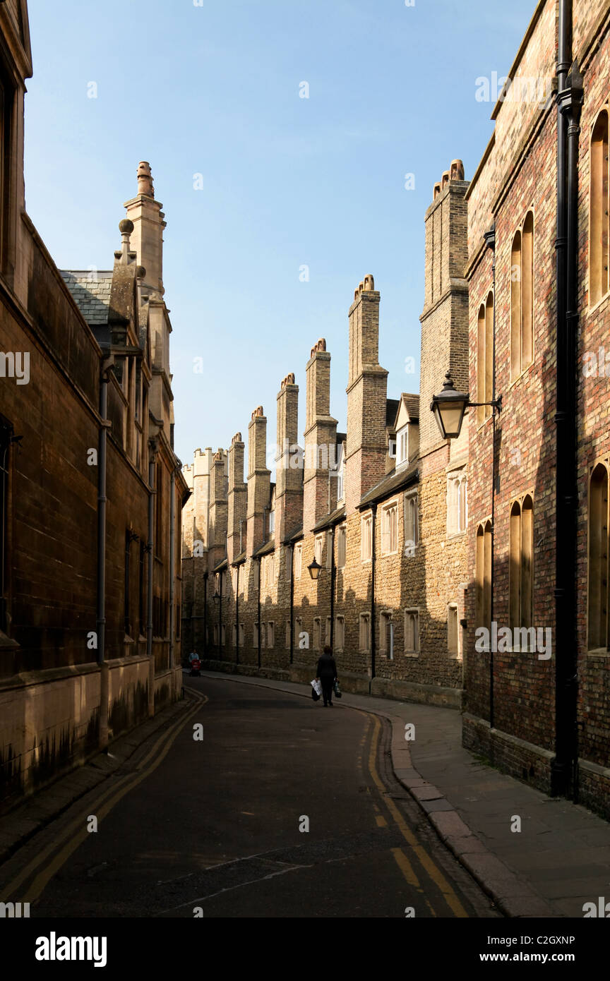 Chimneys and outer wall of Trinity College quadrangle, Cambridge, UK ...