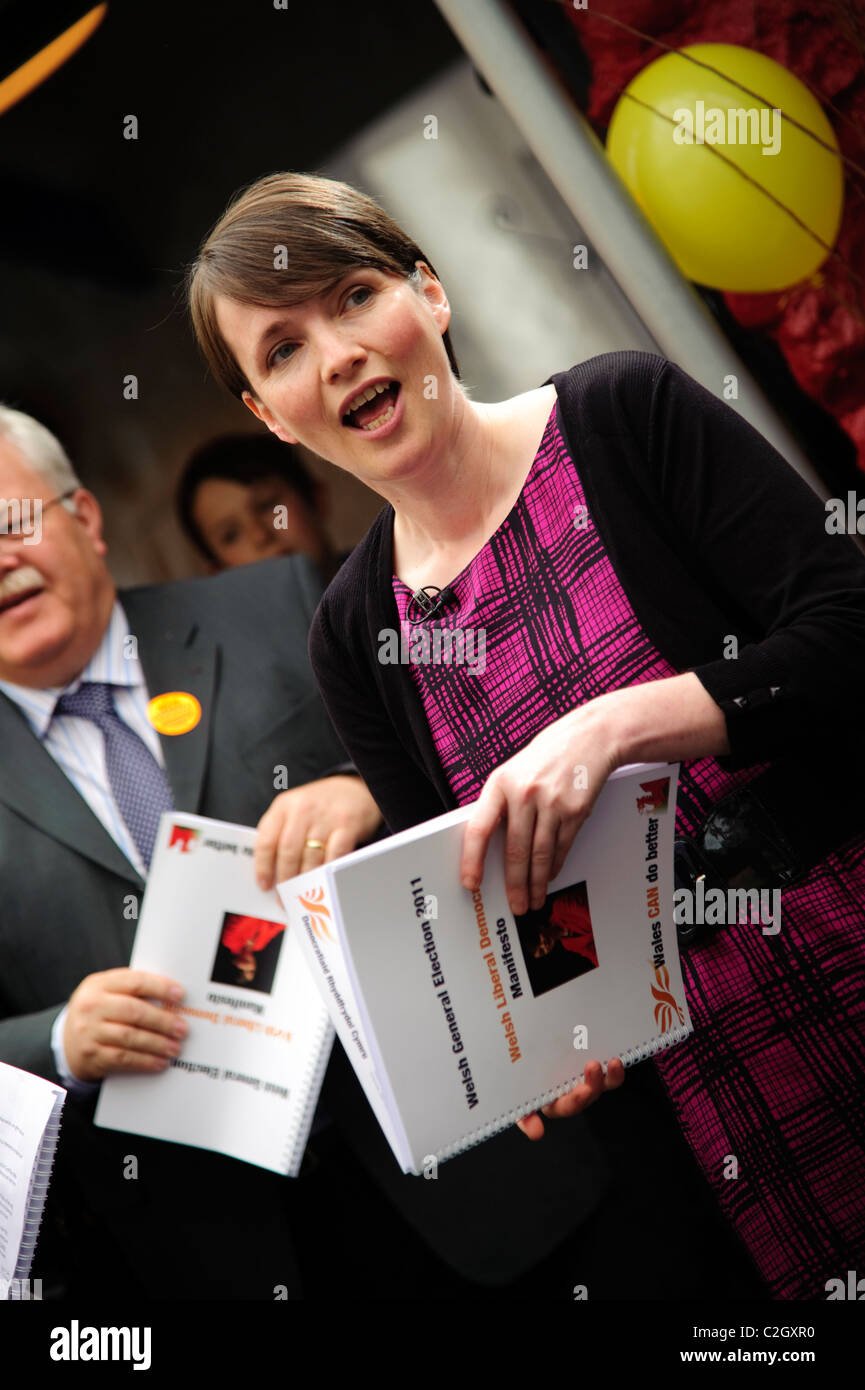 Kirsty Williams, leader of the Welsh Liberal Democrats launching their ...