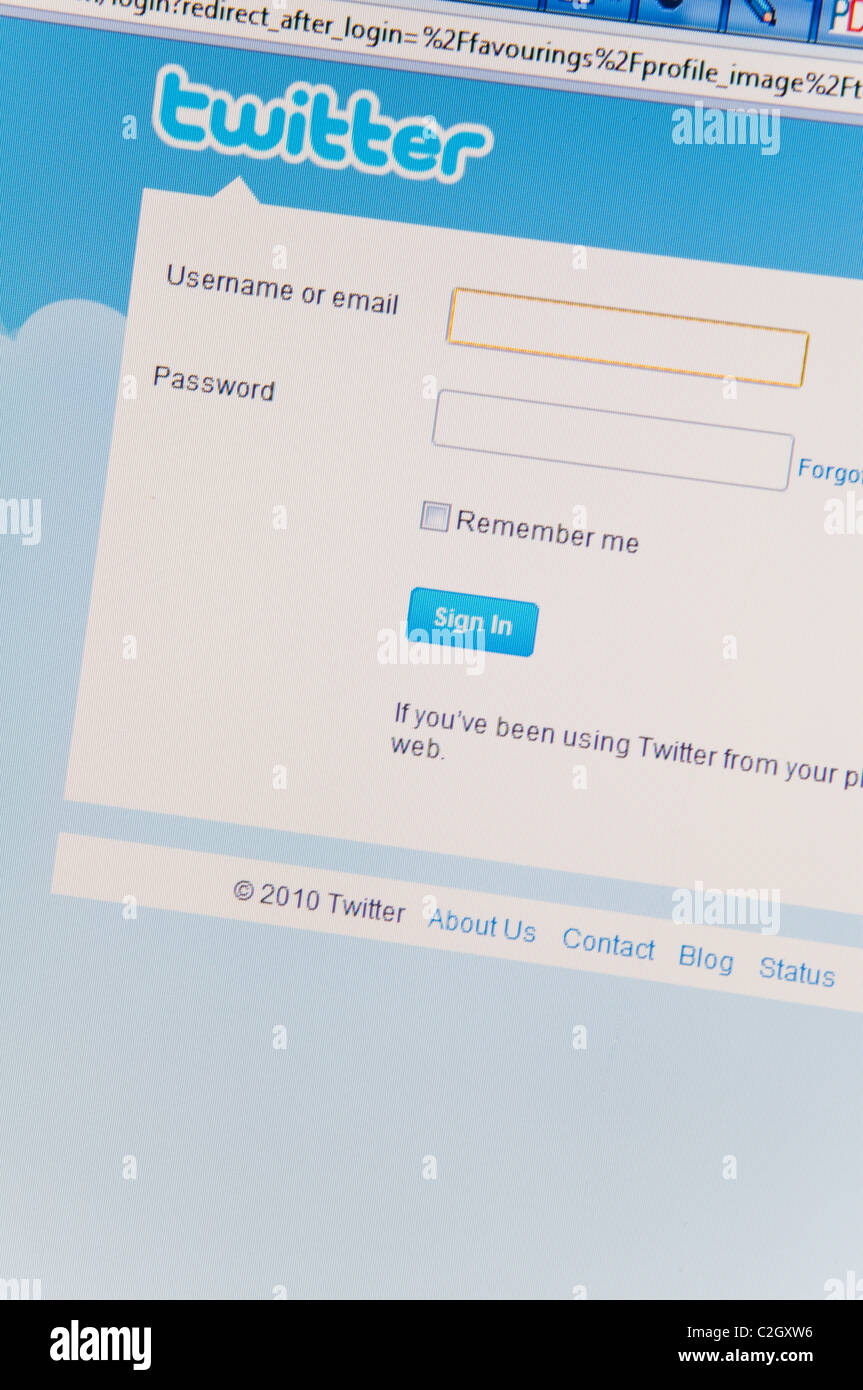 Twitter website screenshot Stock Photo - Alamy