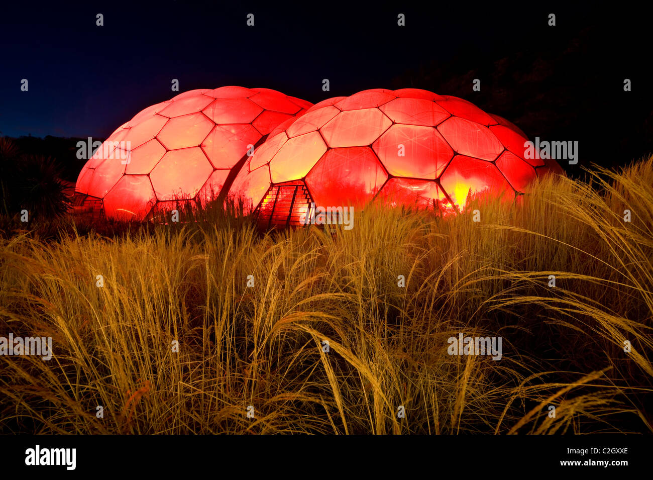 The Eden Project's Med Biome glows red to mark National Heart Month by ...