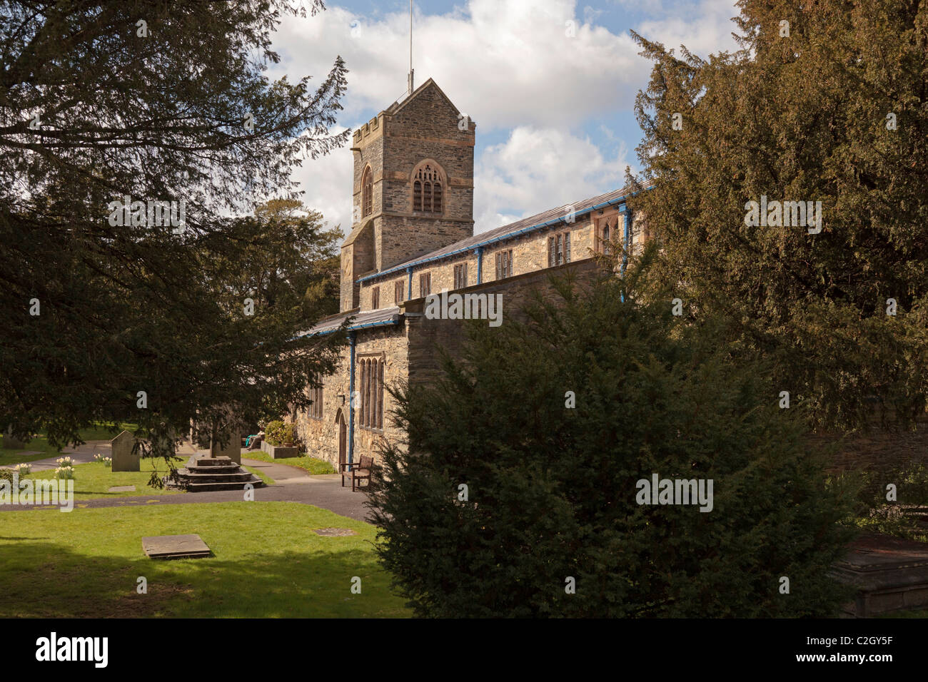 The church of St. Martin's in Bowness on Windermere in the lake ...