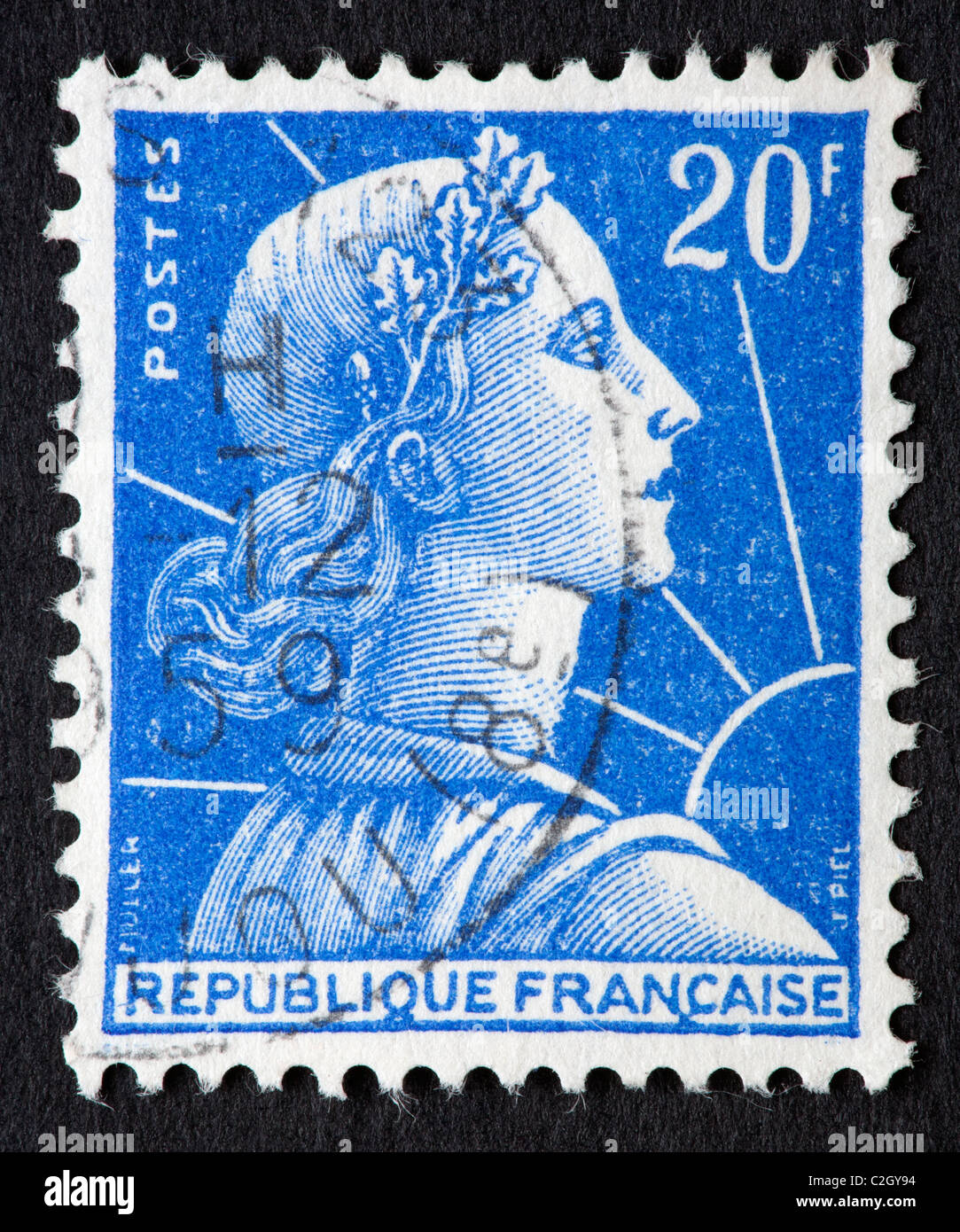French postage stamp Stock Photo - Alamy