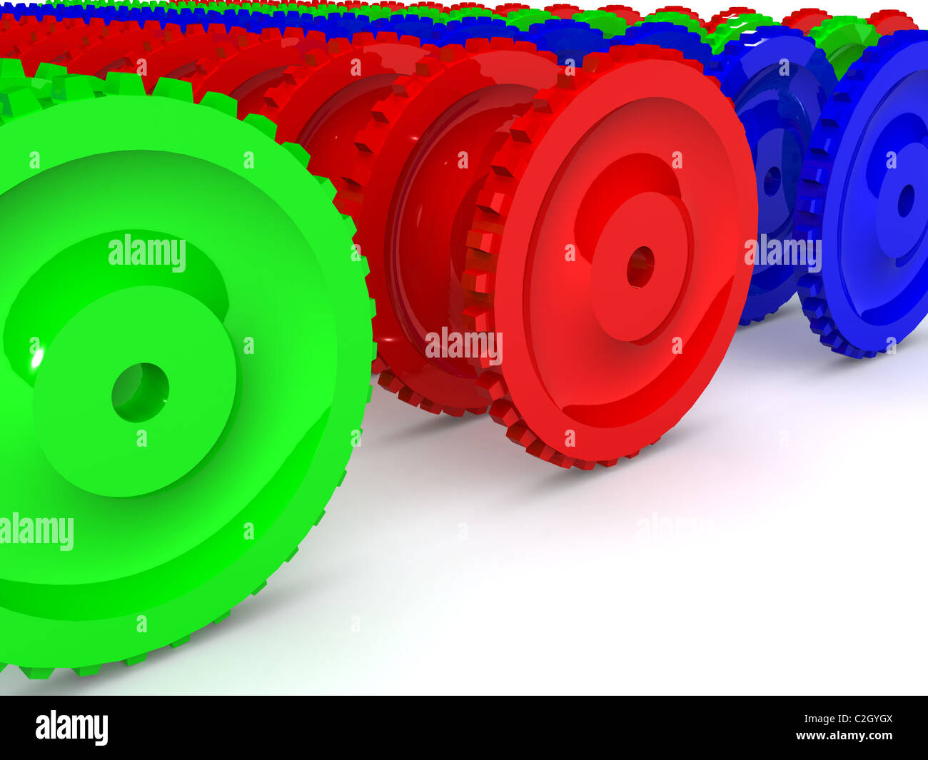RGB gears. 3d Stock Photo - Alamy