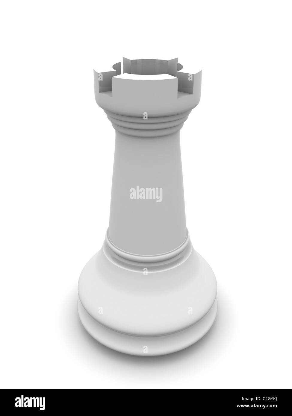 white rook. 3D isolated on white Stock Photo - Alamy