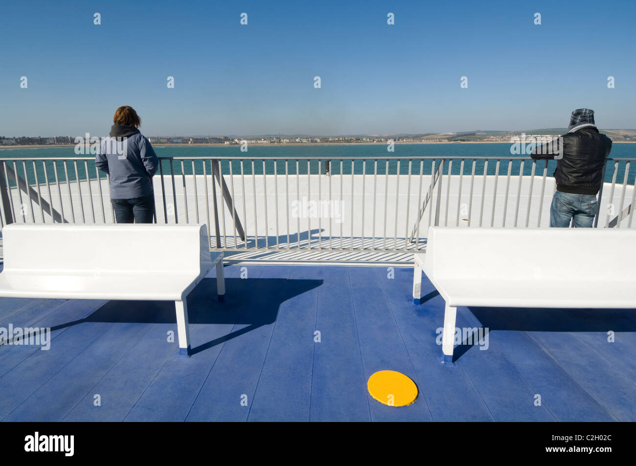 Passengers on Upper Deck Condor Rapide Ferry Weymouth Dorset Stock ...