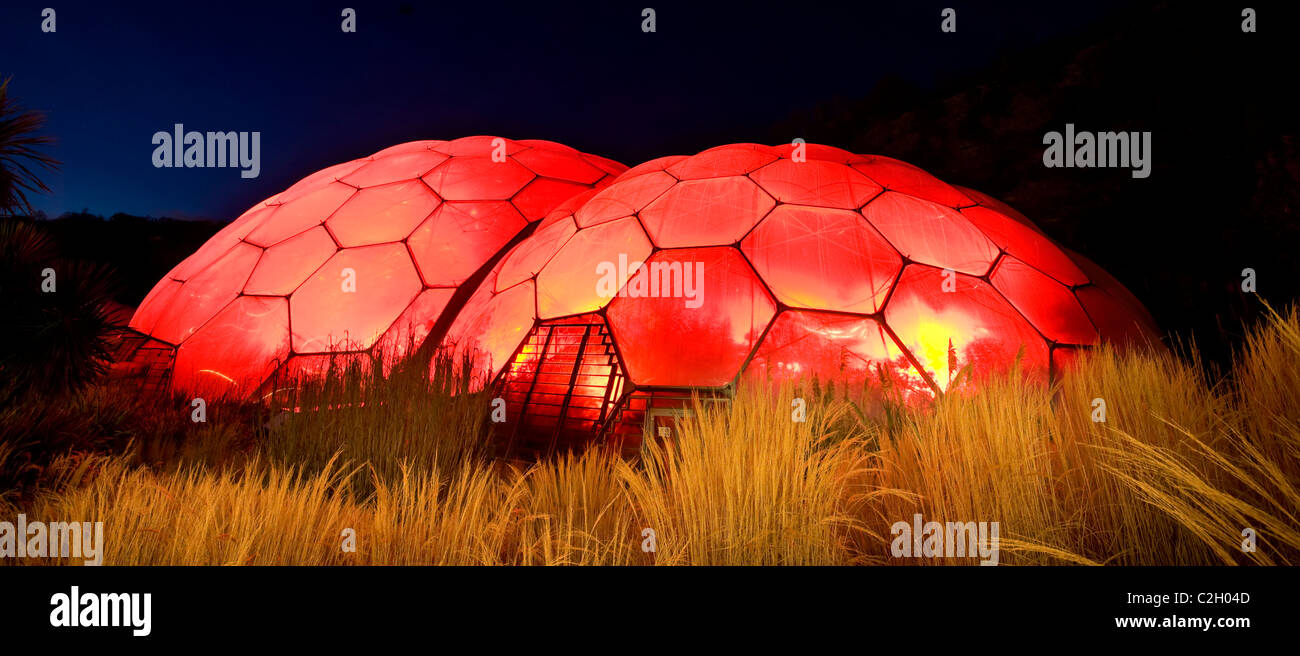 The Eden Project's Med Biome glows red to mark National Heart Month by ...